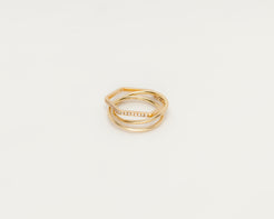Gold ring with diamonds - Cerchio Cerchio Esagono | Lia Di Gregorio
